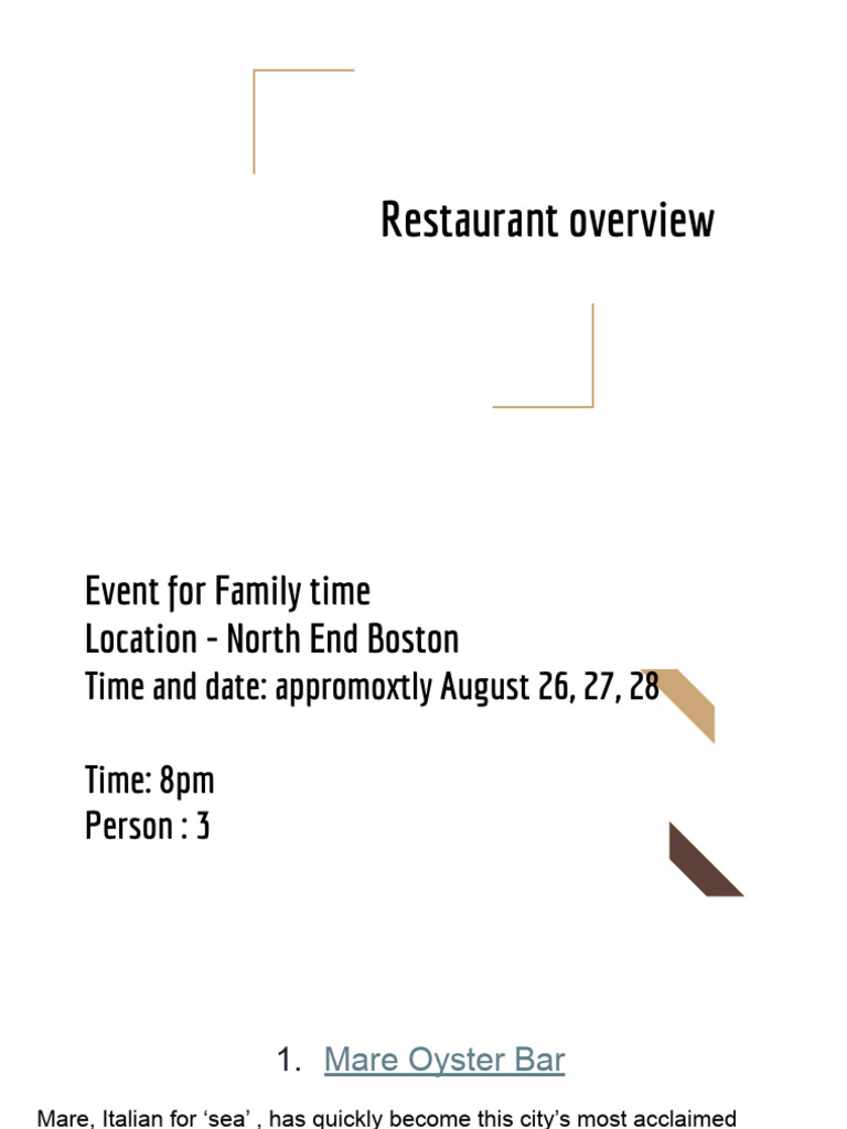 Dinner Reservation | PDF
