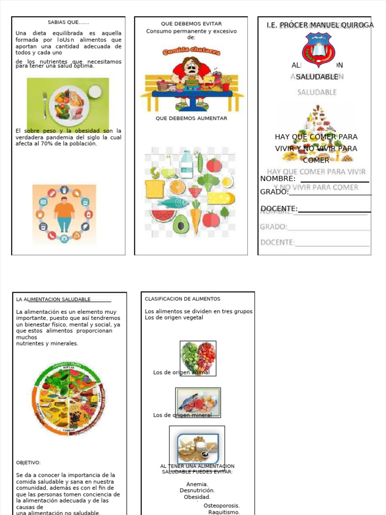 PDF Triptico de Comida Saludable | PDF PDF Triptico de Comida Saludable | PDF