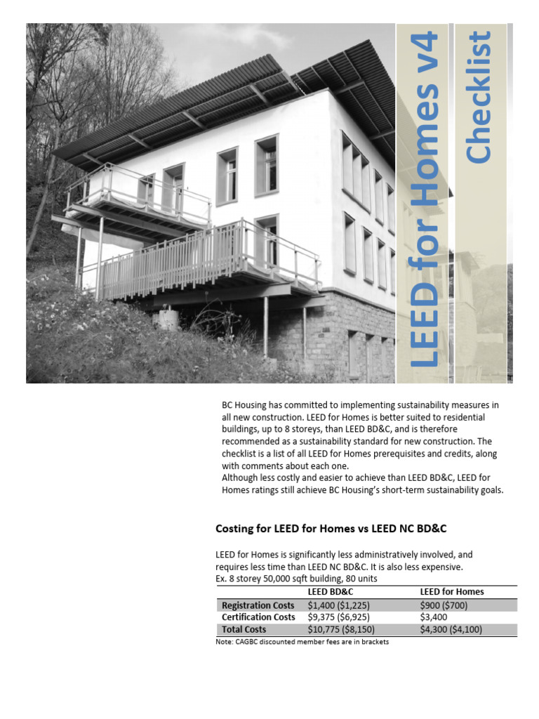 LEED Homes Checklist | PDF