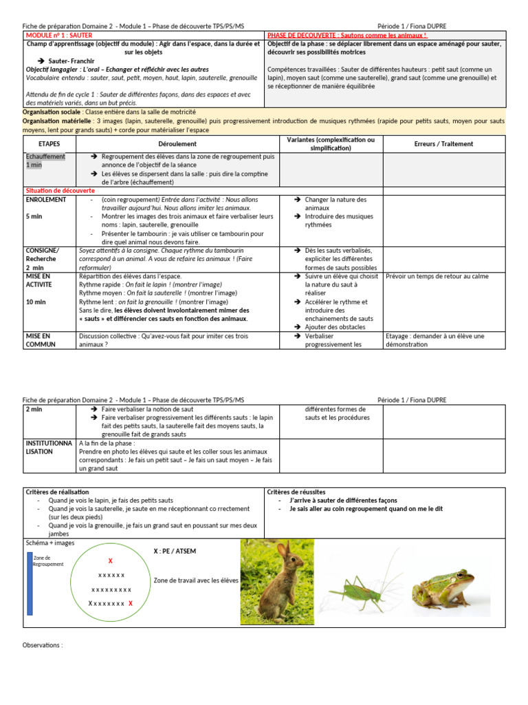 Fiche de Prép Phase Découverte | PDF