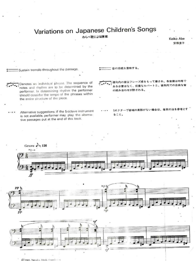 Abe Keiko Variations On Japanese Children S Song Pdf