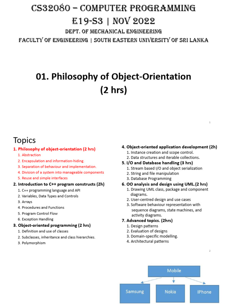 Object-Oriented Programming Guide | PDF | Inheritance (Object Oriented ...