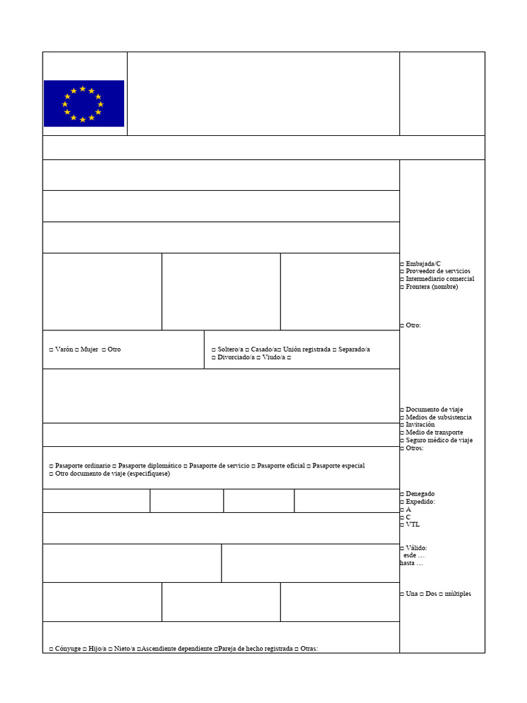 Nuevo Formulario de Solicitud de Visado Schengen 2024 | PDF Nuevo Formulario de Solicitud de Visado Schengen 2024 | PDF