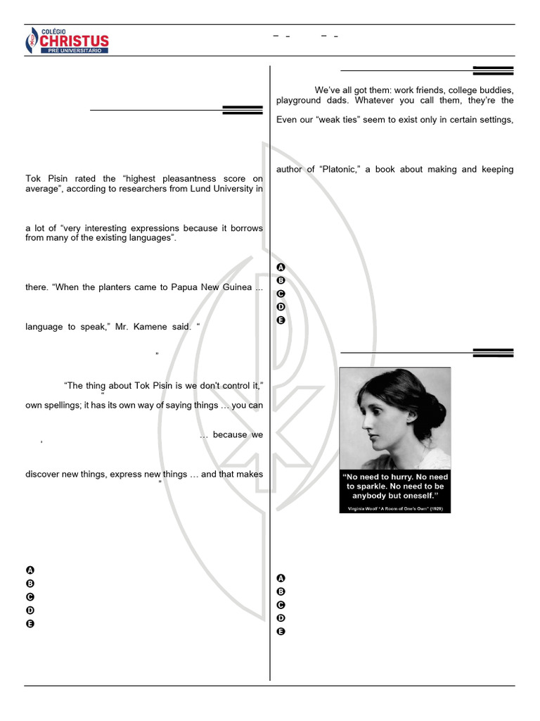 Christus Online Simulado Enem - LC e CH - 3a Etapa - Caderno de Questoes3234306451874244586 | PDF