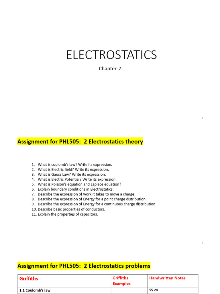 2 Electrostatics | PDF