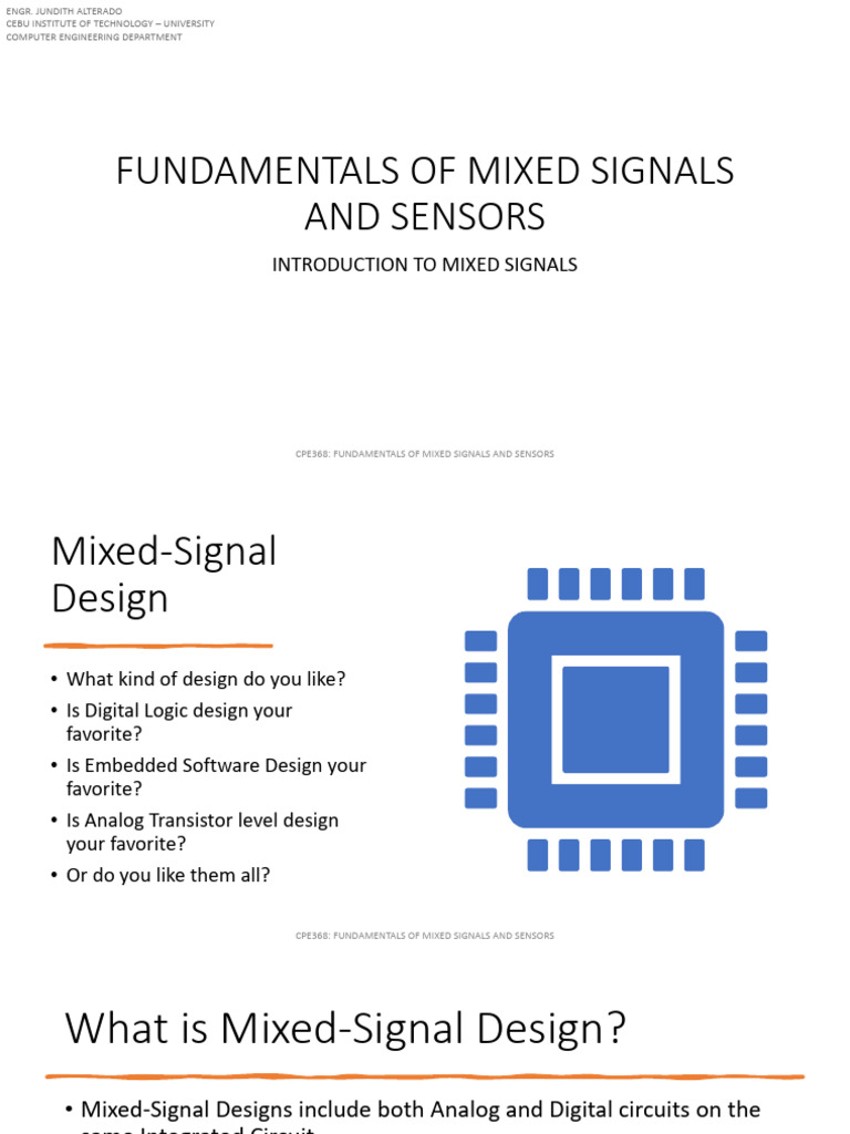 01 - Introduction To Mixed Signals | PDF | Mixed Signal Integrated ...