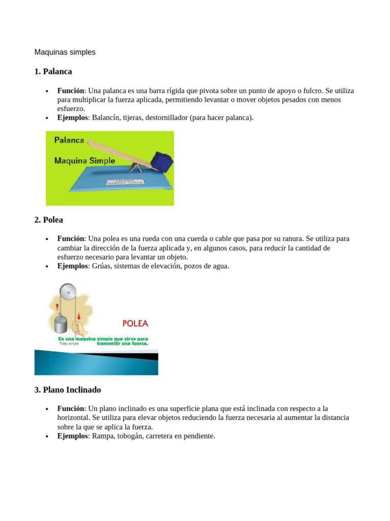 Maquinas Simples y Compuestas | PDF