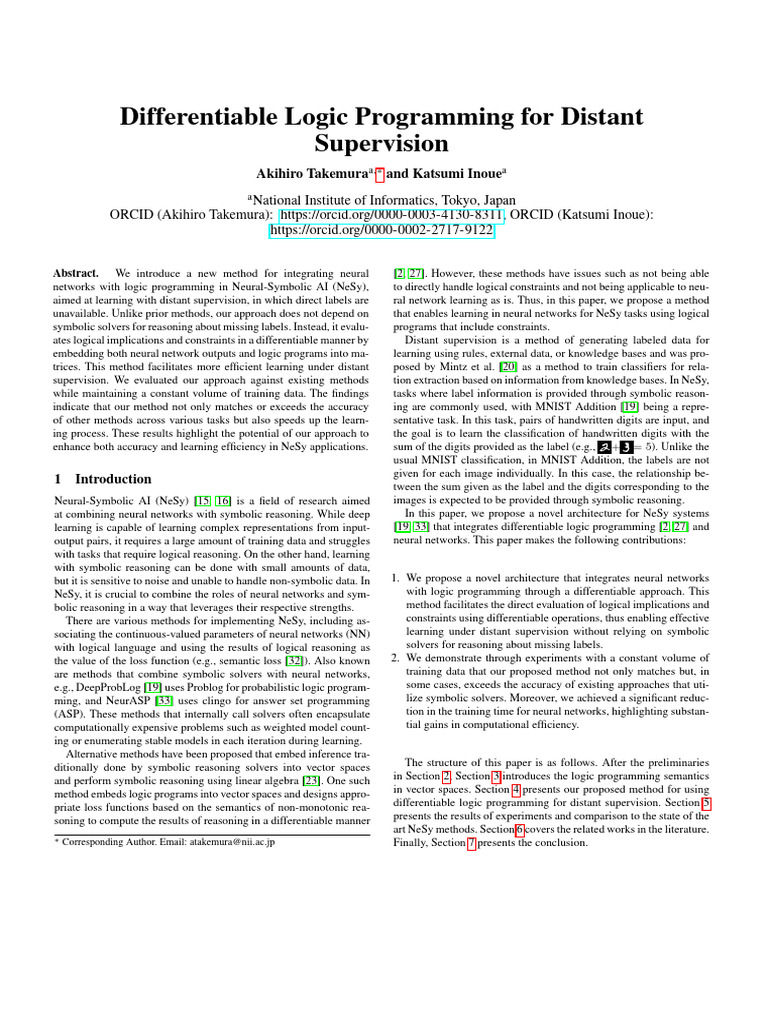 Differentiable Logic Programming For Distant Supervision | PDF