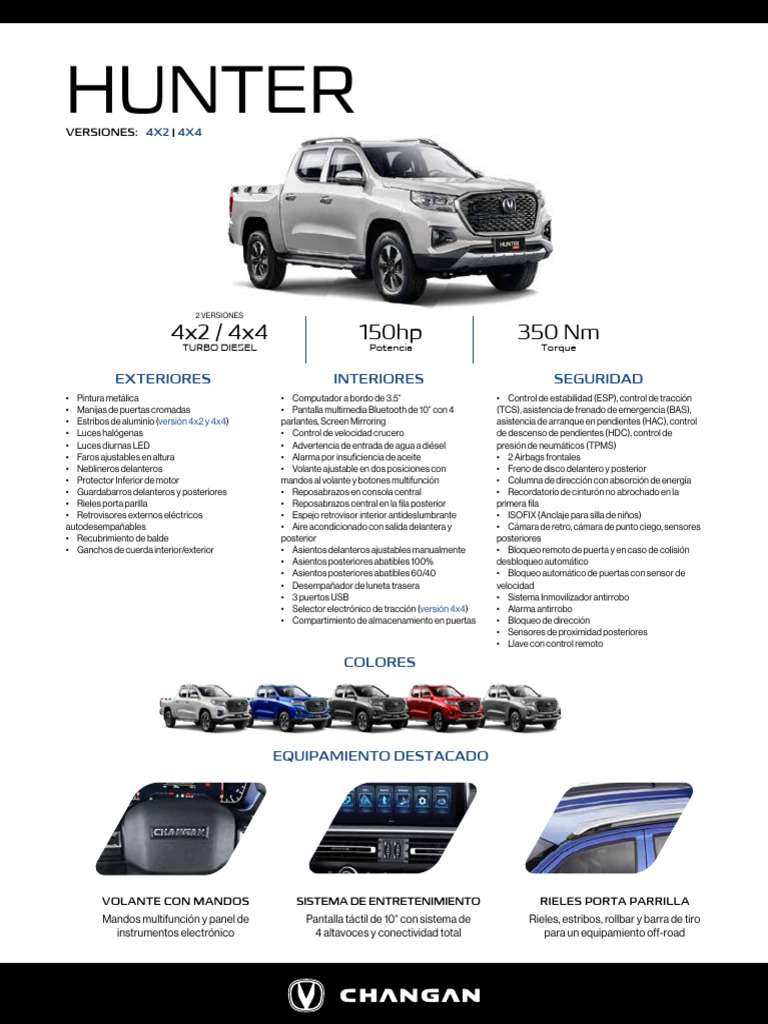Restauración Changan-HUNTER 2019 | PDF