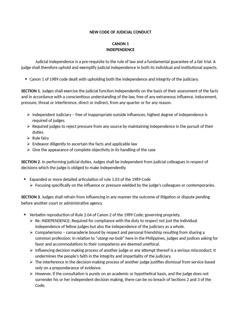 Judicial Conduct Notes | PDF
