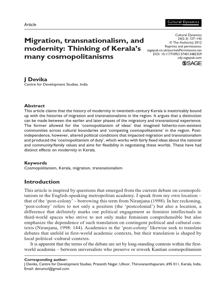 Devika - Many Cosmopolitanisms | PDF