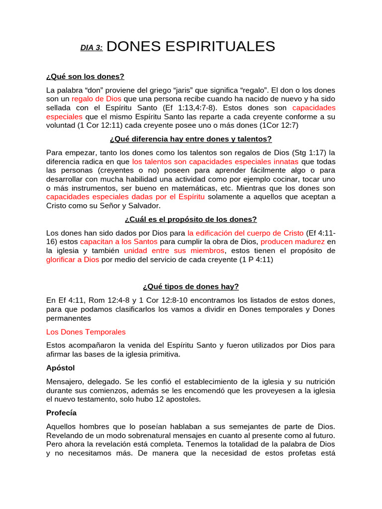 Dones Espirituales | PDF