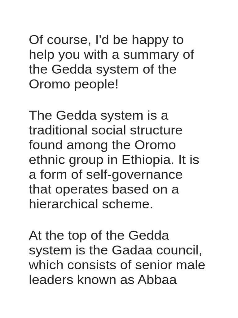 Understanding the Oromo Gadaa System | PDF | Politics