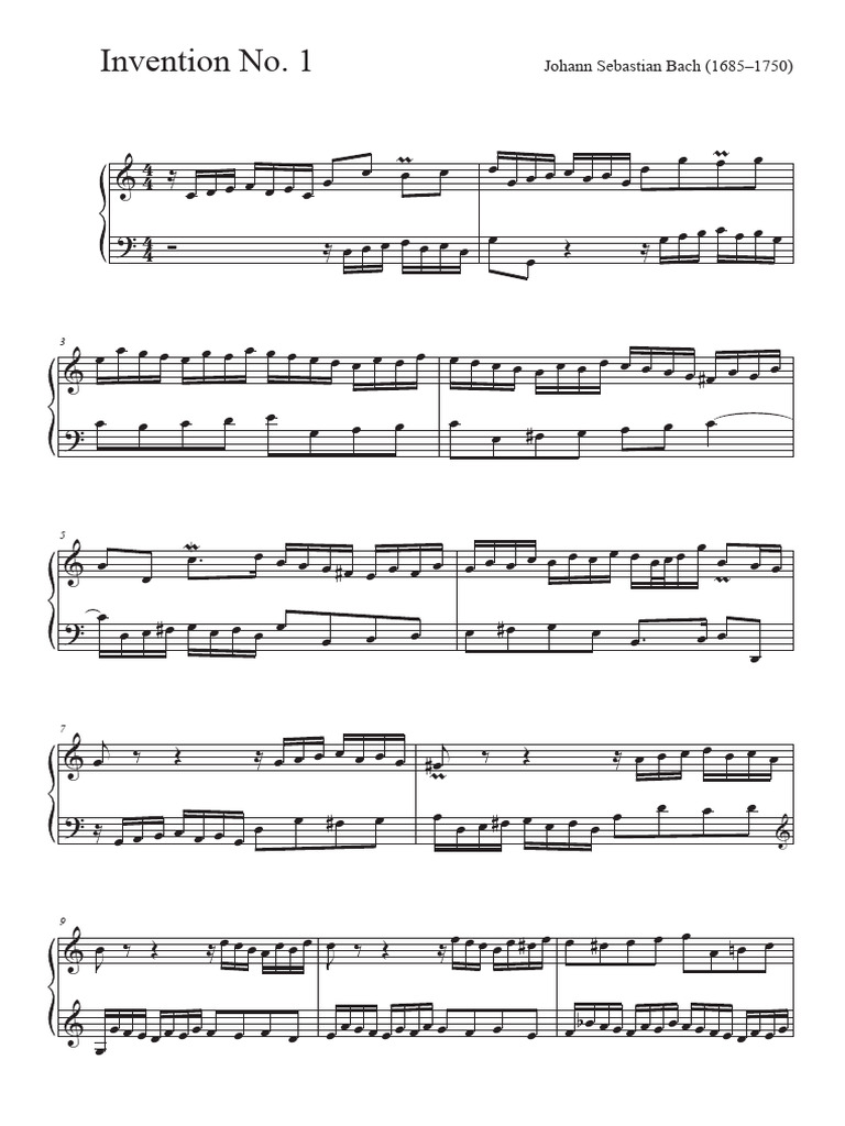 Bach Invention 1 | PDF