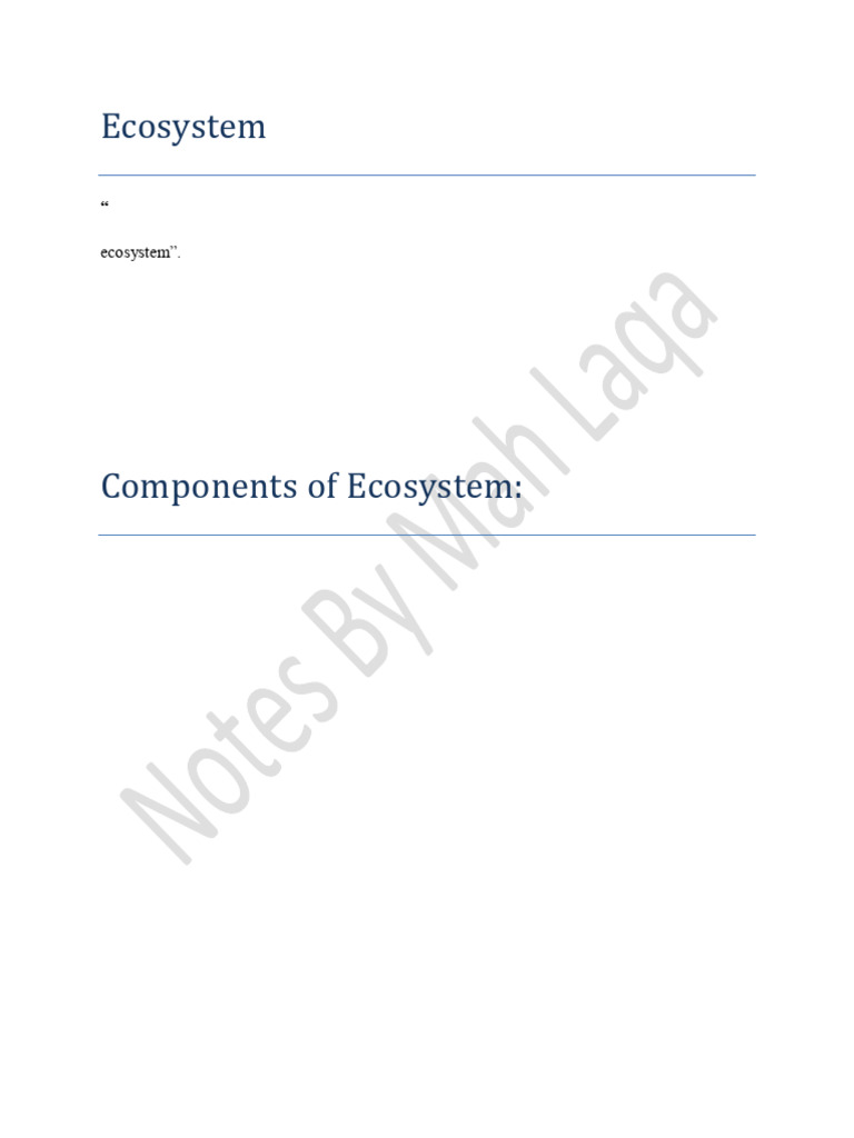 Ecosystem | PDF