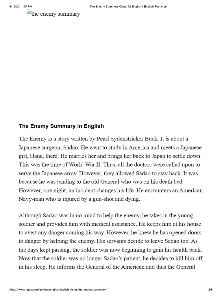 The Enemy Summary | PDF