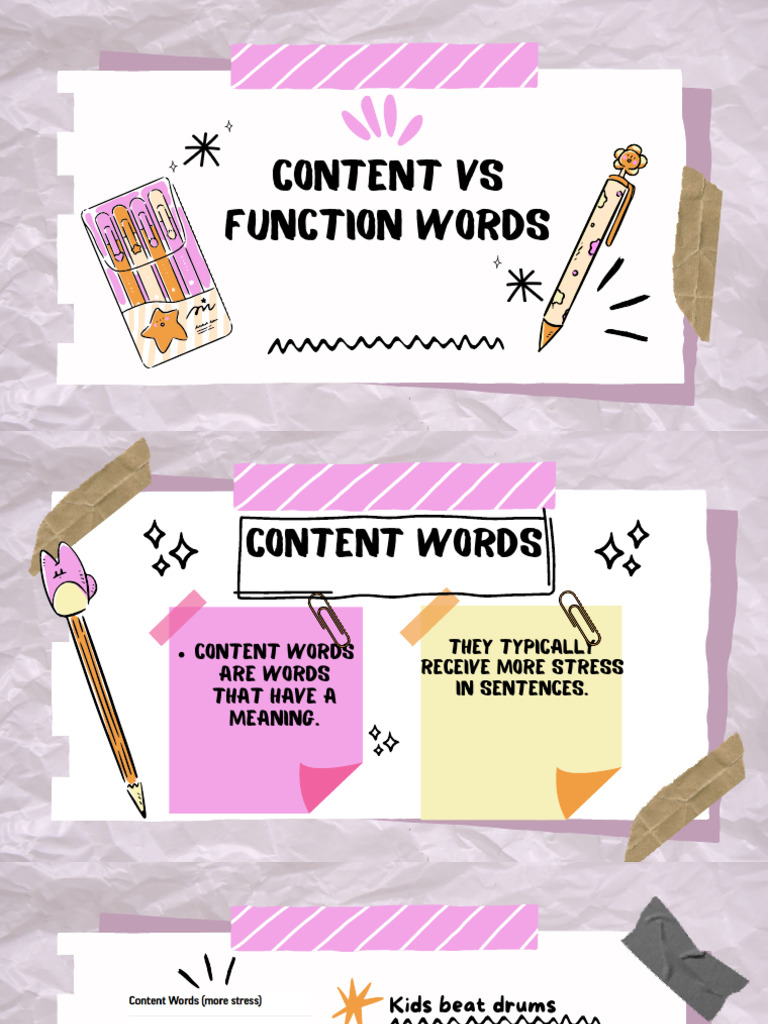 Presentacion Content Vs Function Words | PDF