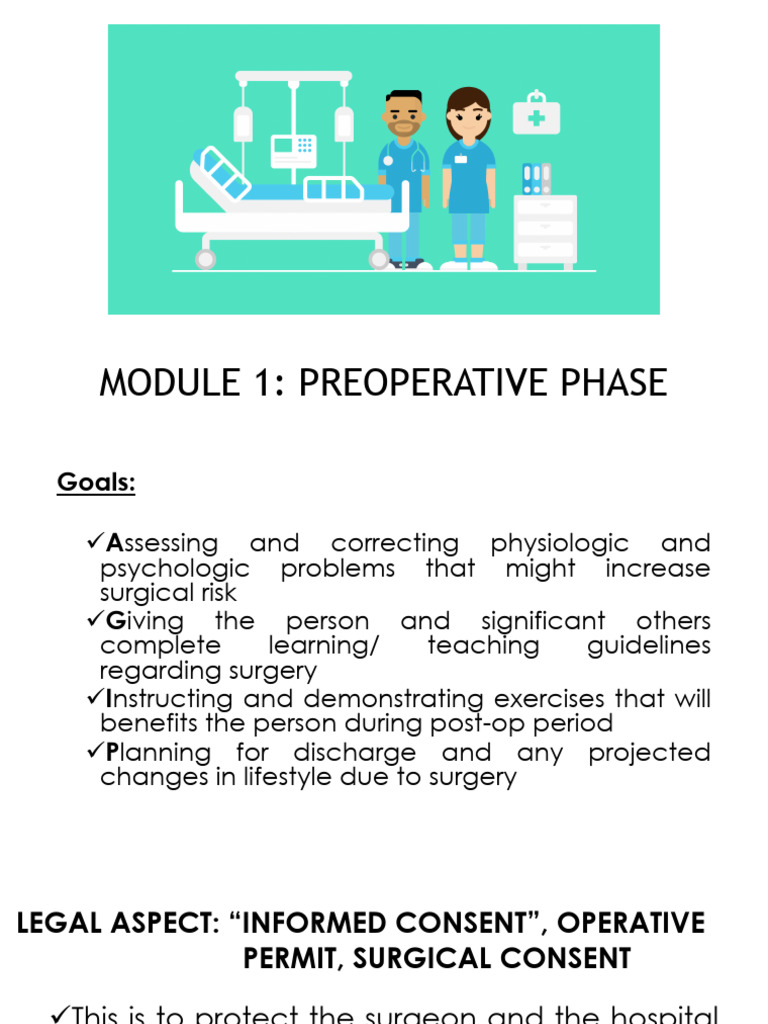 Module 1 Pre Operative Phase | PDF