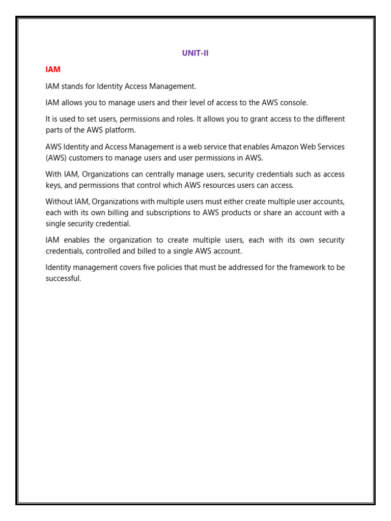 Aws Unit Ii | PDF