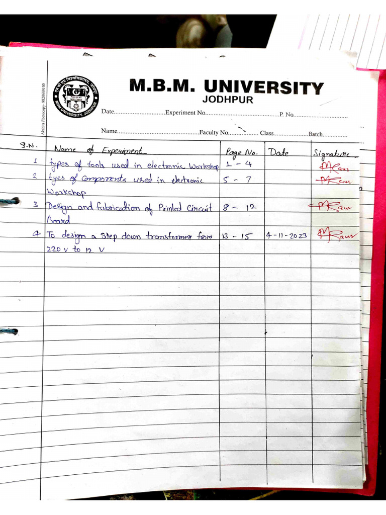 Electronics Workshop File | PDF