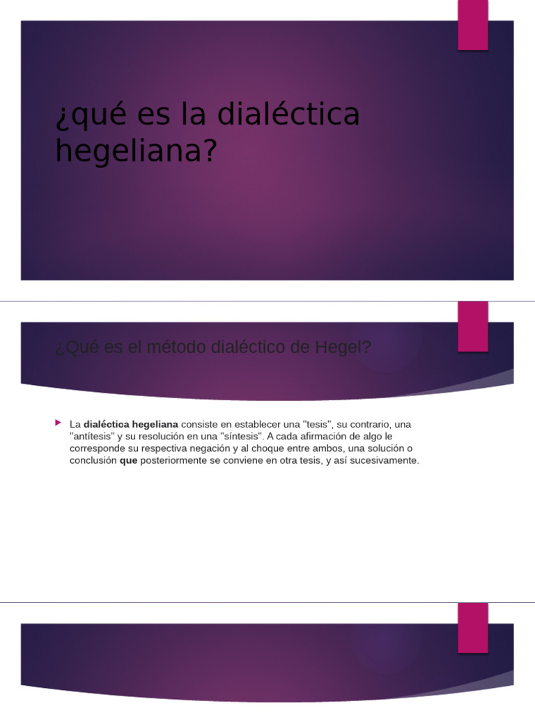 Qué Es La Dialéctica Hegeliana Roman Rojas | PDF