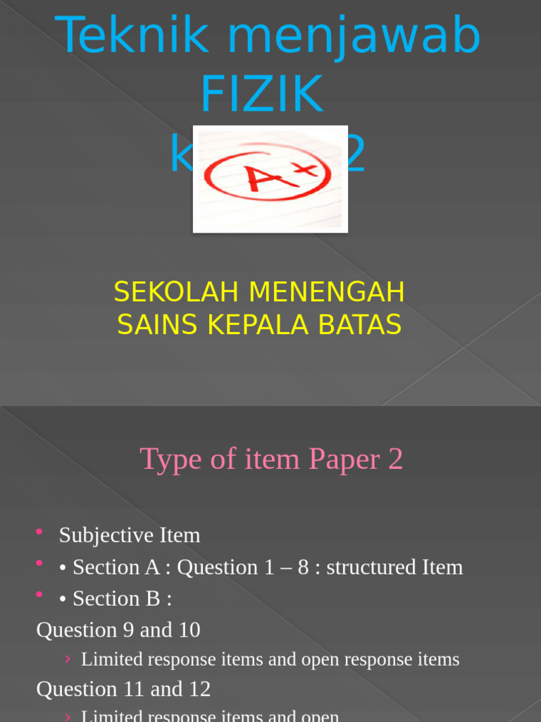 Seminar Teknik Menjawab Kertas 2 Fizik | PDF