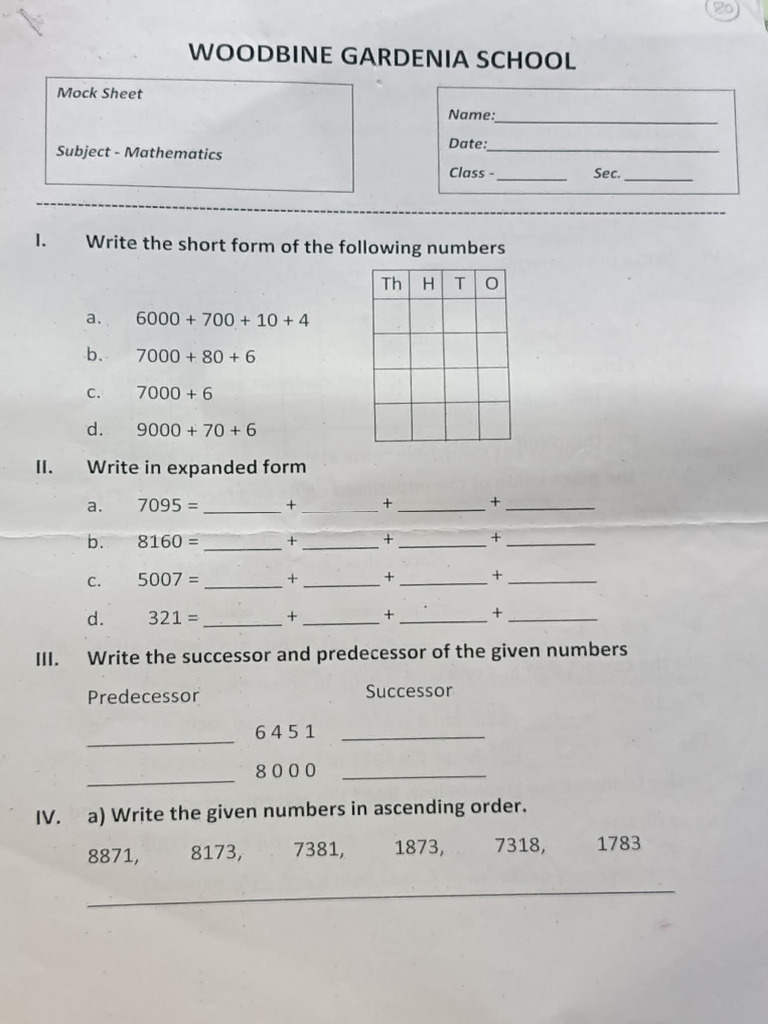 Mathematics Mock Sheet-1 | PDF