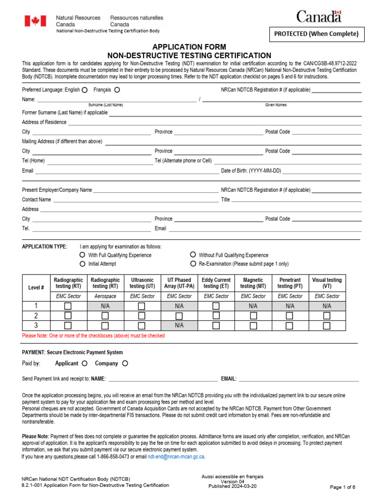 NDT Application Form 2024 | PDF | Identity Document | Nondestructive ...