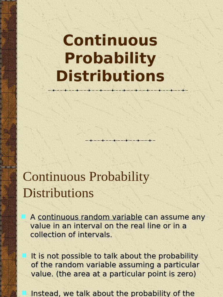 Continuous Prob Dist | PDF | Probability Distribution | Teaching ...