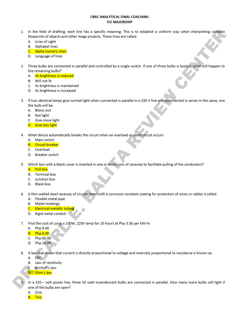 Major in Tle 150 Items Part 5 | PDF