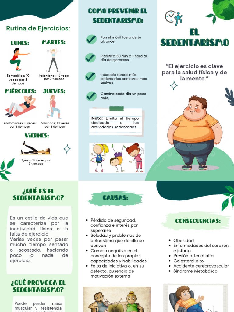 Tríptico El Sedentarismo Pdf Estilo De Vida Sedentario