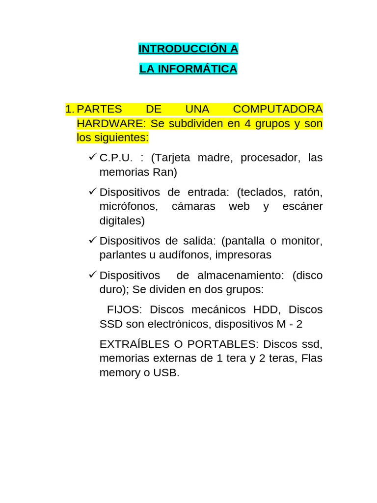 Tema Nro. 1 - Introduccion A La Informatica | PDF