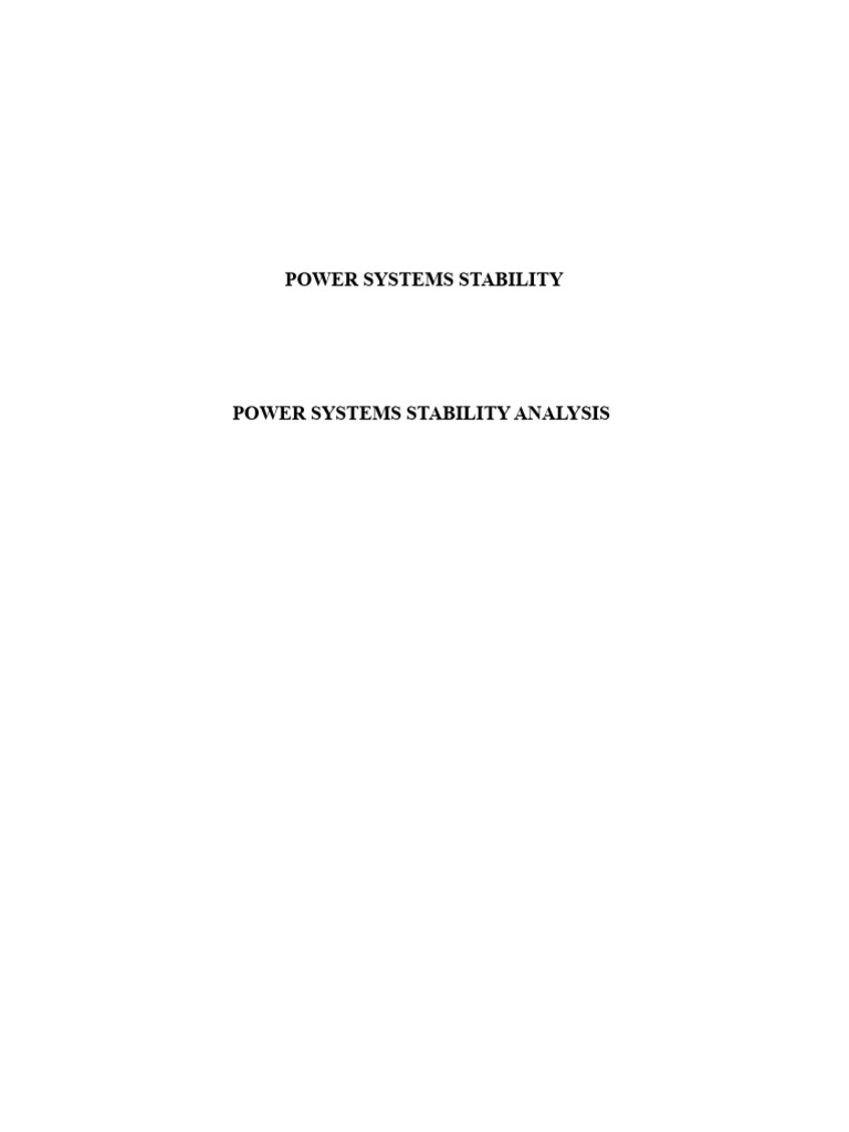 Power Stability - Group Assignment | PDF
