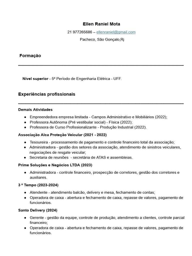 CV Ellen Raniel Mota | PDF