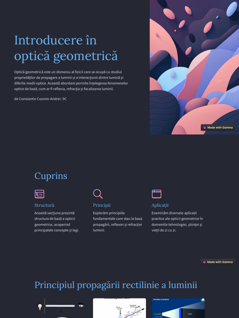 Introducere in Optica Geometrica | PDF