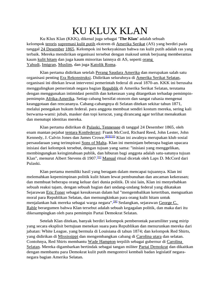 Ku Klux Klan | PDF