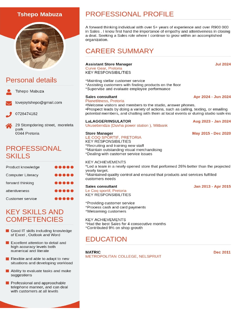 Tshepo CV | PDF