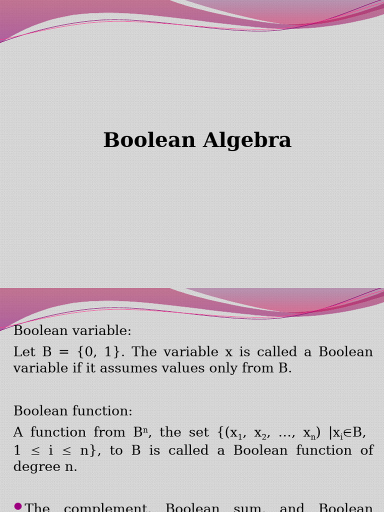 Boolean Algebra | PDF