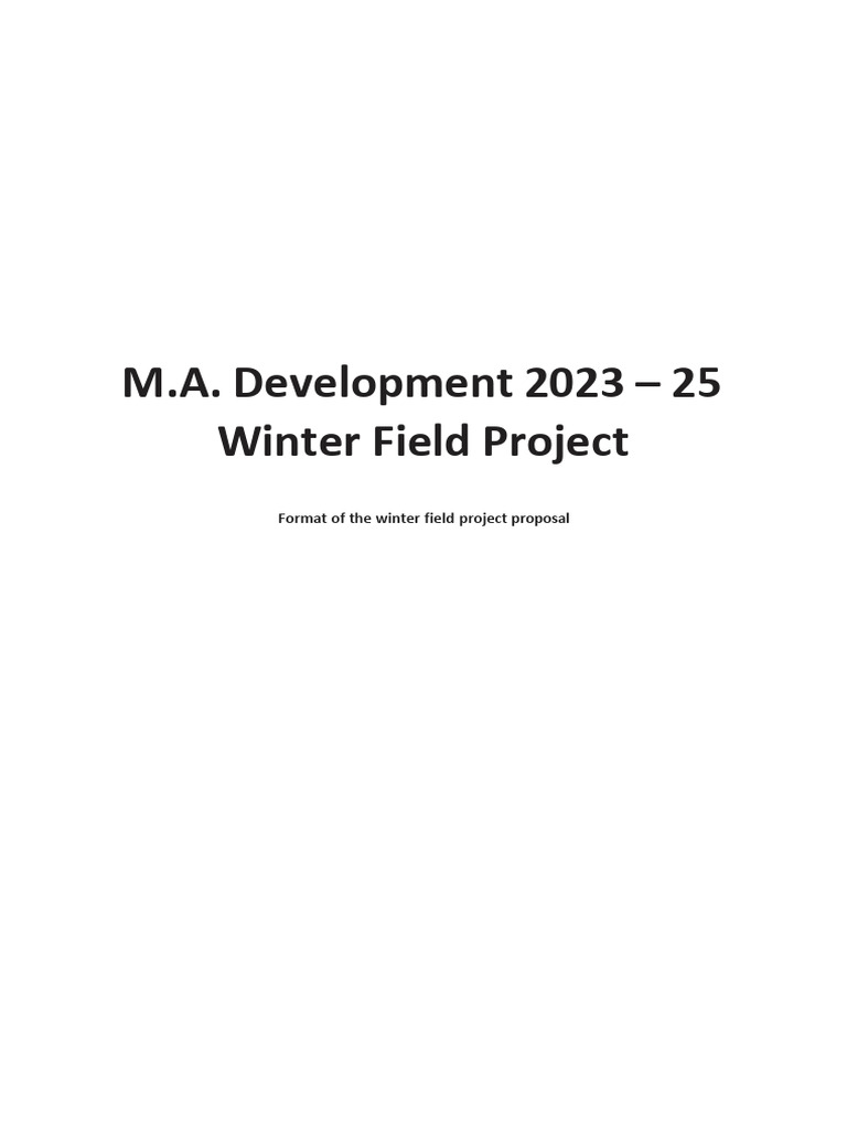 MA Dev 2023-25 WFP Proposal Format | PDF