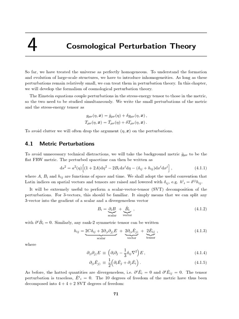 Chapter4 Baumann Perturbation Theory | PDF | Gauge Theory | Tensor