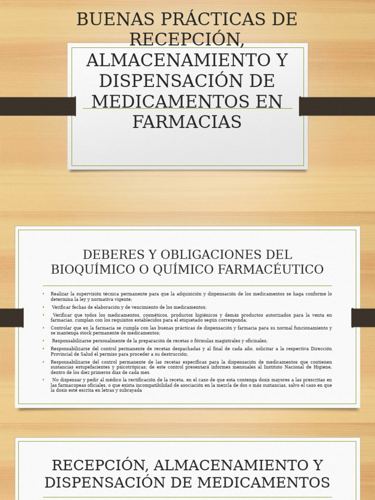 1..buenas Prácticas de Recepción, Almacenamiento y Dispensación | PDF