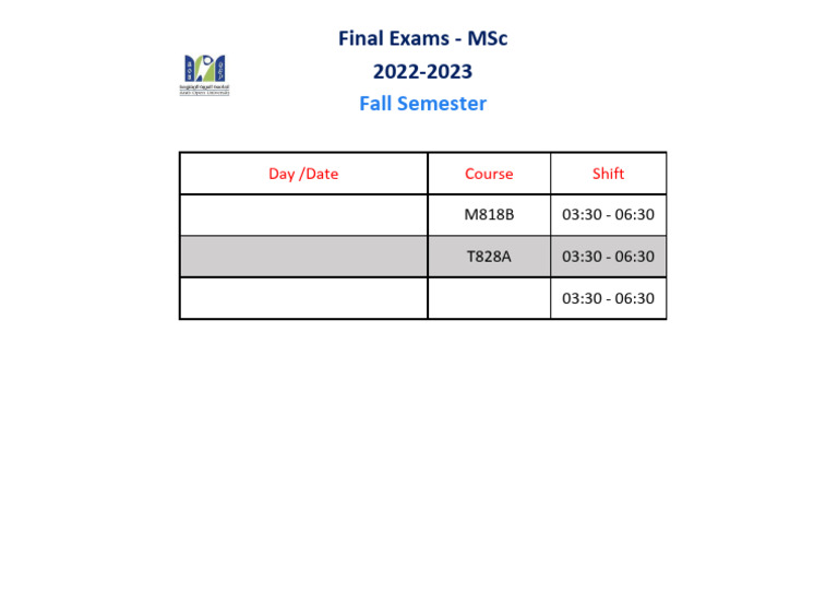 Final Exams - MSC (2022.12.14) | PDF