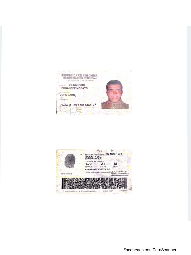 Cédula de Ciudadanía John | PDF