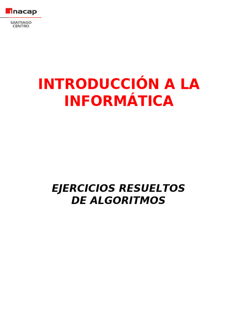 Ejemplo de ejercicios resueltos (algoritmos) | PDF
