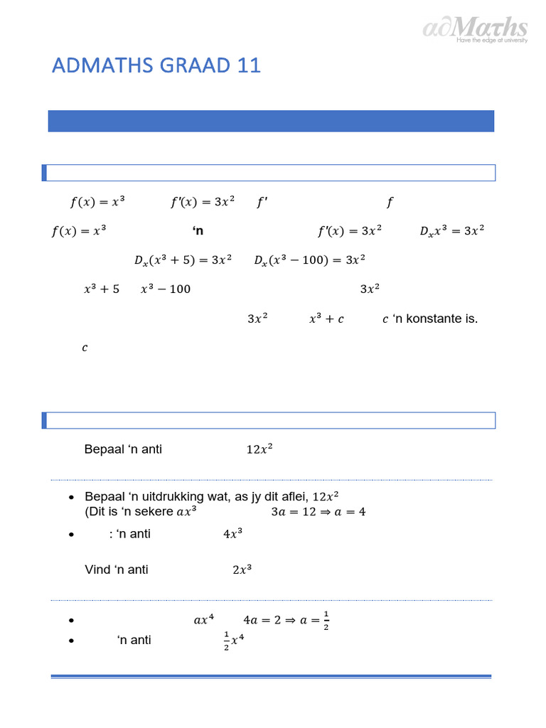 Anti Afgeleide | PDF