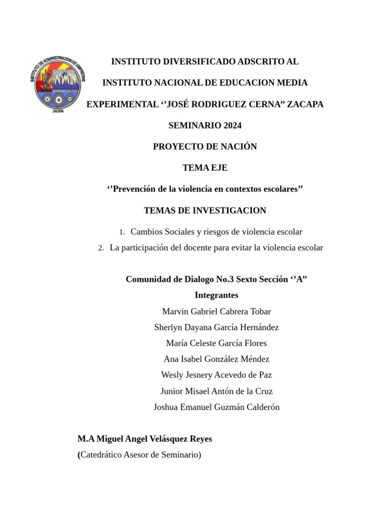 seminario proyecto de nacion | PDF