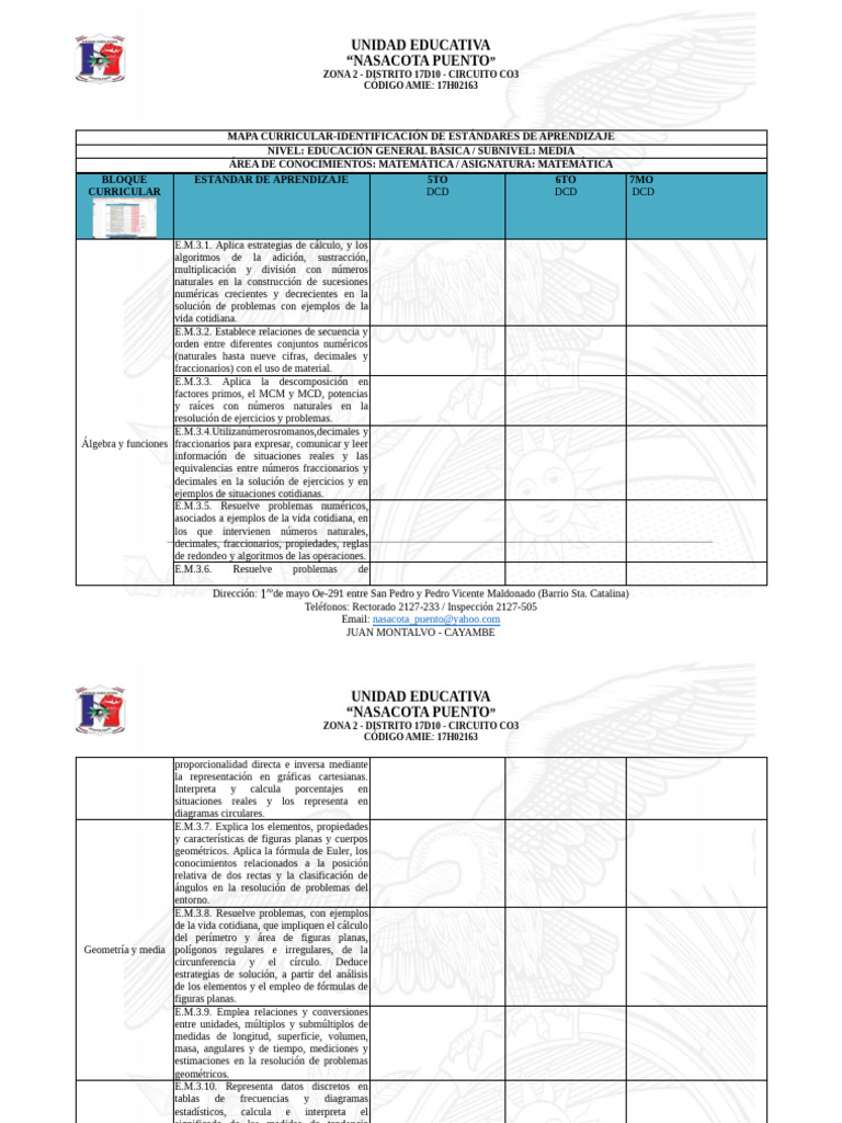 Nasa Media Mapa Curricular Enlistar Estándares-2024-2025 | PDF