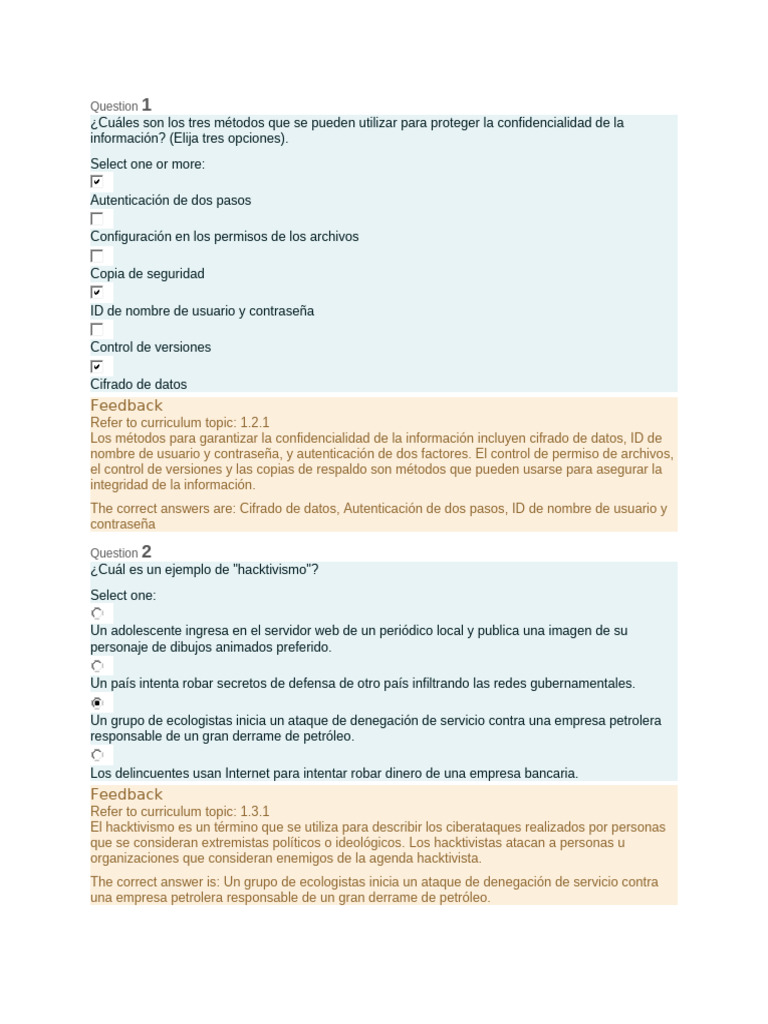 Cuestionario Cap 1 | PDF