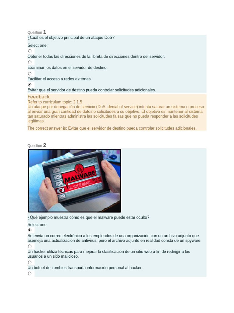 Cuestionario Cap 2 | PDF