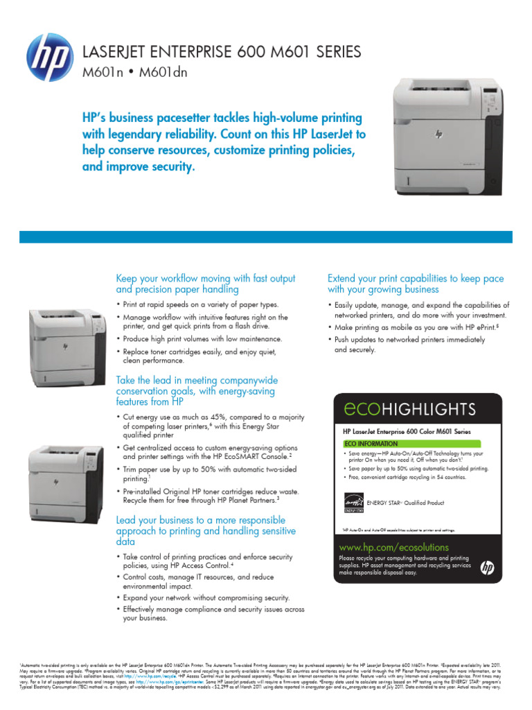 HP 600 M601 Brochure | PDF